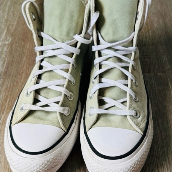 Converse | Shoes | Converse Beige Hightop Sneakers | Poshmark